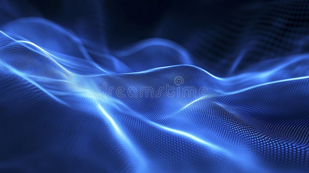 Energetic Blue Waves in Abstract Line Art Composition Stock Photo ...