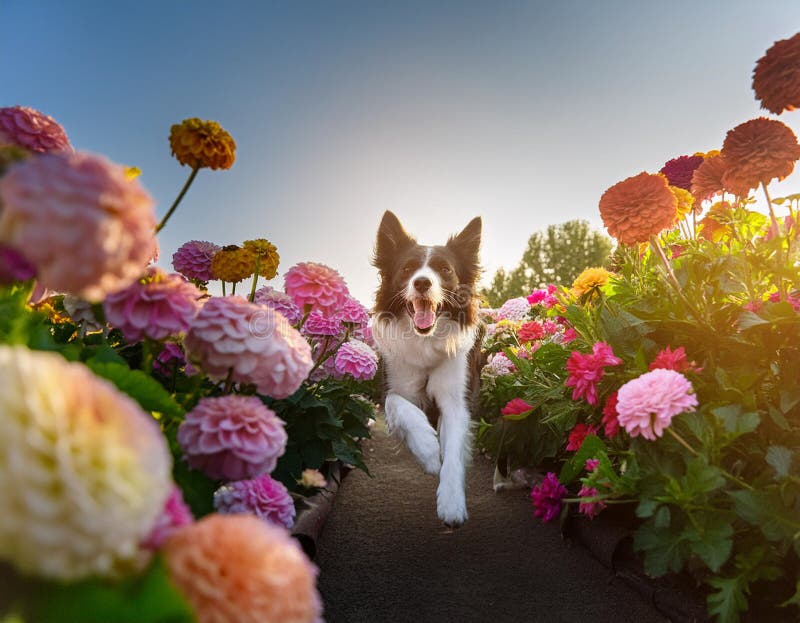 Energetic Border Collier Running Freely Outdoors: Capturing Joy in ...