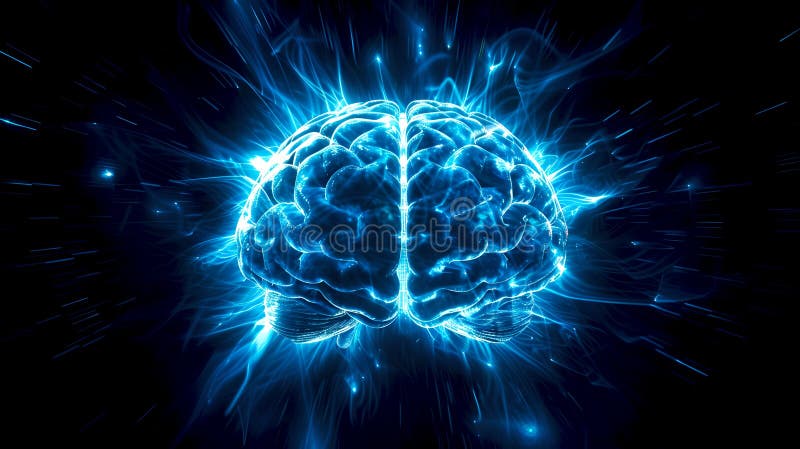 Energetic Brain Electricity Concept. Neural Network and Artificial ...