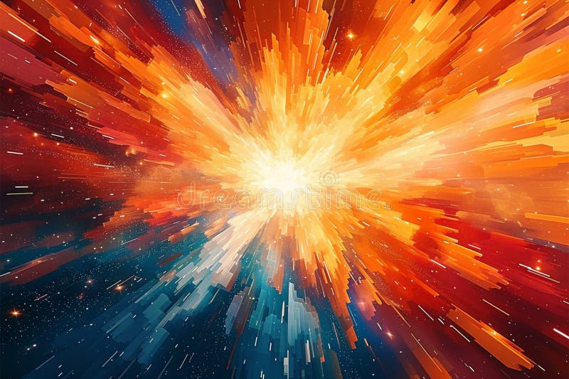 Energetic Burst, Abstract Rays, Vivid Illustration, Geometric Explosion ...