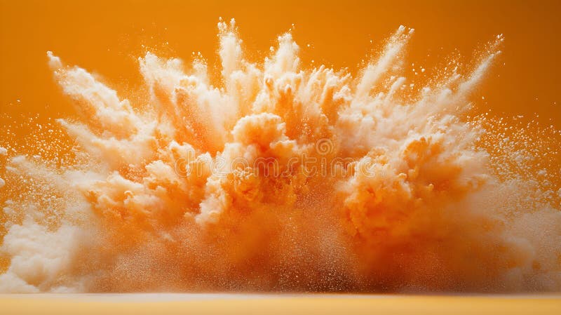 Vibrant Orange Explosion of Dust and Particles Creating a Dramatic ...