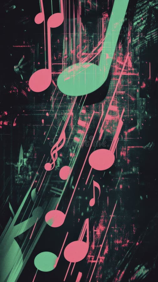 Energetic Burst of Vibrant Notes on Textured Backdrop Stock ...