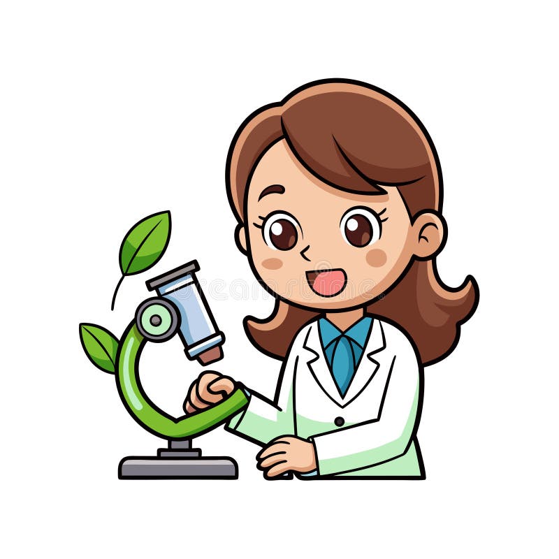 Energetic Cartoon Biologist in Action Stock Vector - Illustration of ...