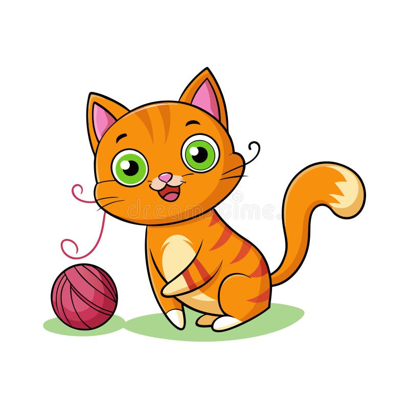 Energetic Cartoon Cat Having Fun Stock Vector - Illustration of vibrant ...