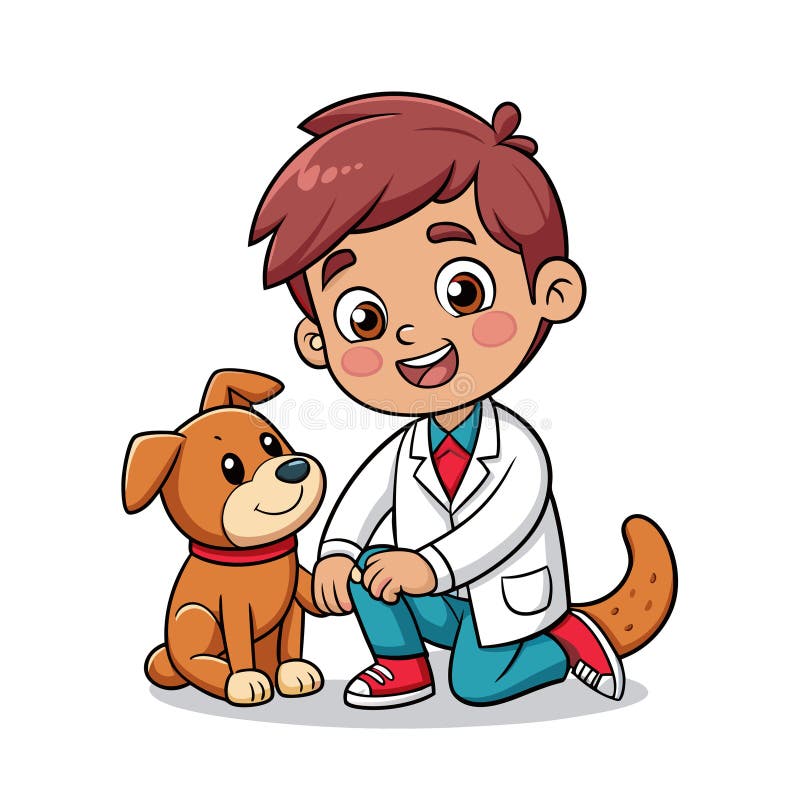 Energetic Cartoon Vet in Action Stock Vector - Illustration of action, vibrant: 354448834