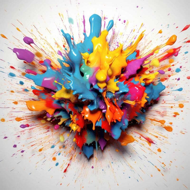 Acrylic Paint Splatters Energetic and Chaotic Explosion of Vivid Colors ...