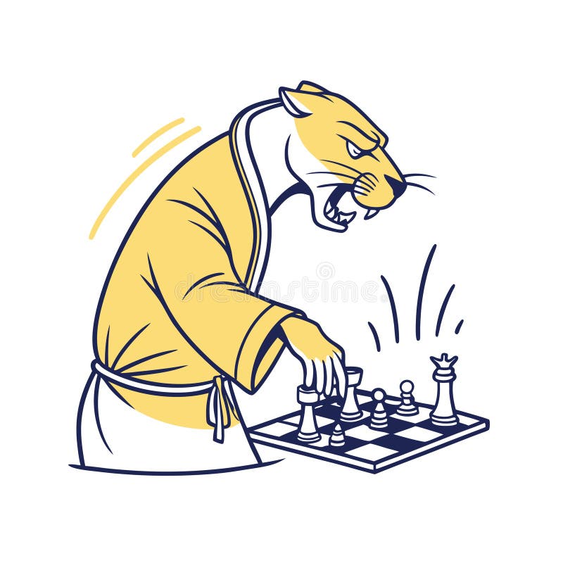 Energetic Chess Experience of a Graceful Panther Stock Image ...