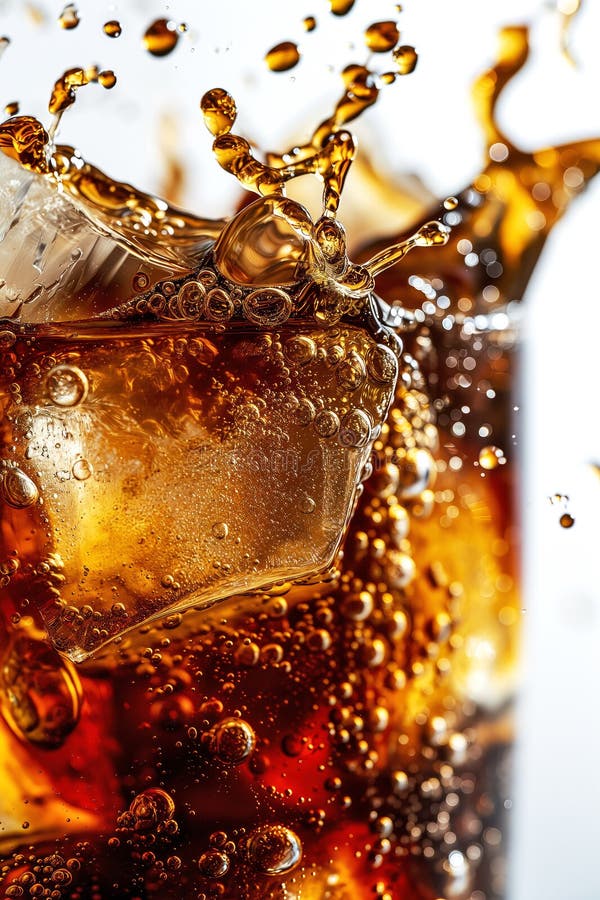 Energetic Cola Splash in Glass Stock Illustration - Illustration of ...