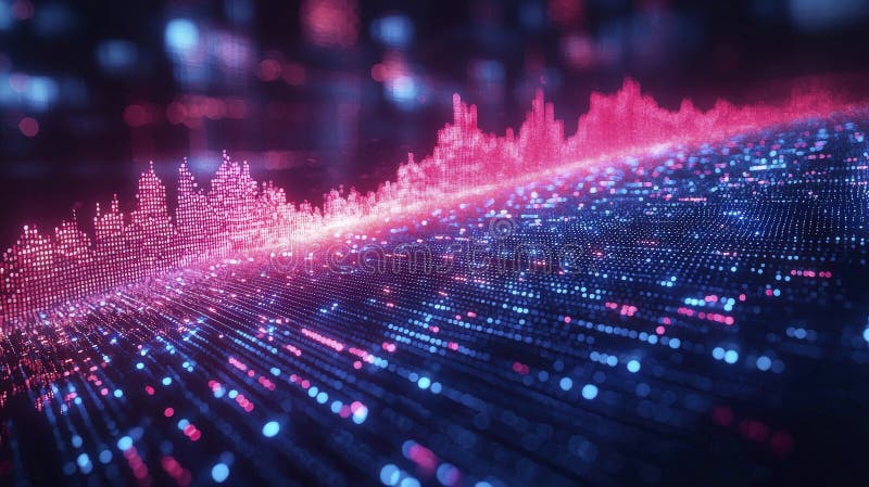 Energetic and Colorful Digital Sound Wave Patterns Stock Illustration ...