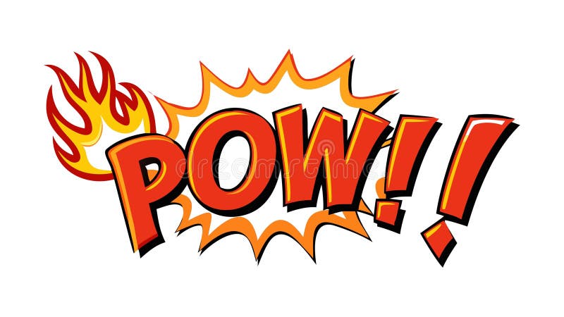 Energetic Comic Book POW Action Bubble Graphic, Vector Design ...