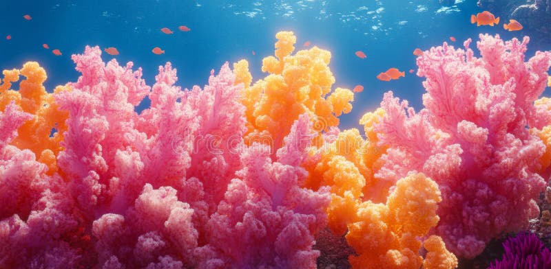 Energetic Coral Reef Abstract Art Features Delicate Structures Stock ...