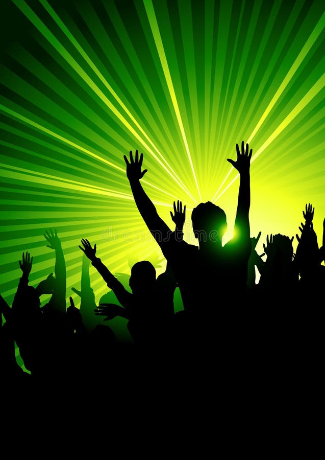 Energetic Dance Crowd stock illustration. Illustration of night - 11737448