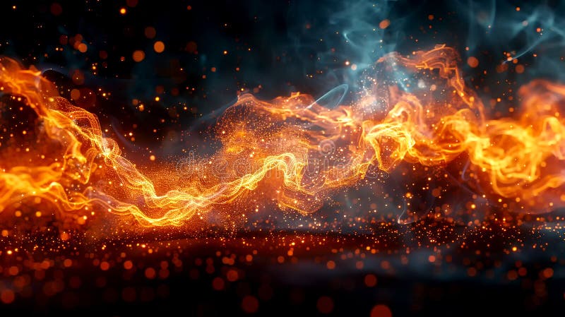 Energetic Dance of Flames and Embers Creating a Vibrant Visual Symphony ...