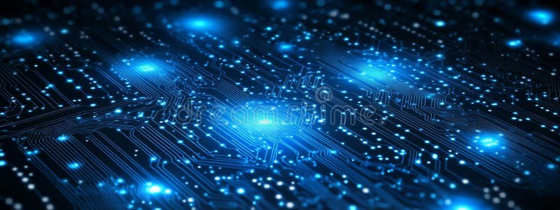 An Energetic Digital Abstract Background with Luminous Circuit Patterns ...