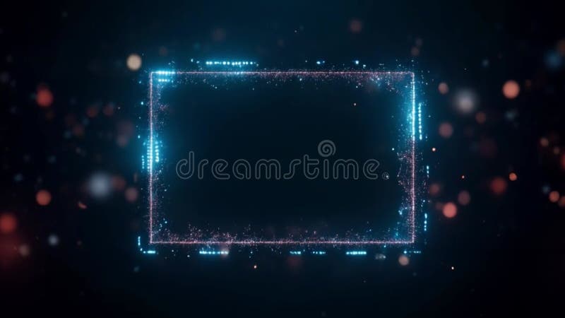Energetic Digital Frame with Bokeh Lights for Technology and Presentation Stock Footage - Video ...