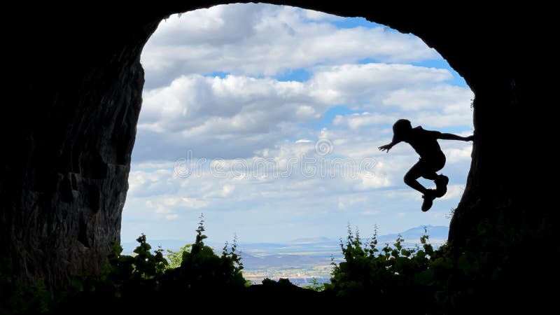 Energetic and Dynamic Healthy Young Boy Hopping Stock Photo - Image of ...