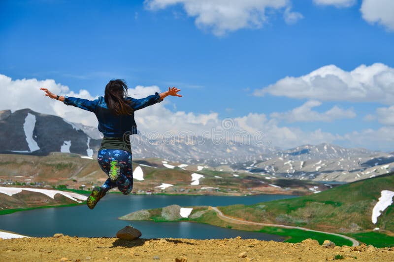 Energy and Enthusiasm of the Mountains Stock Photo - Image of healthy ...