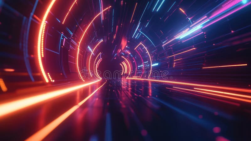 Energetic and Futuristic Neon Lights with Diagonal Lines Stock ...