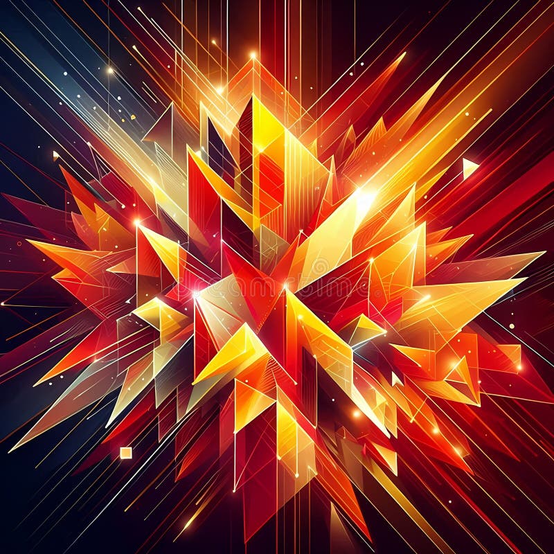 An Energetic Geometric Design, with Overlapping Polygons in Bright ...