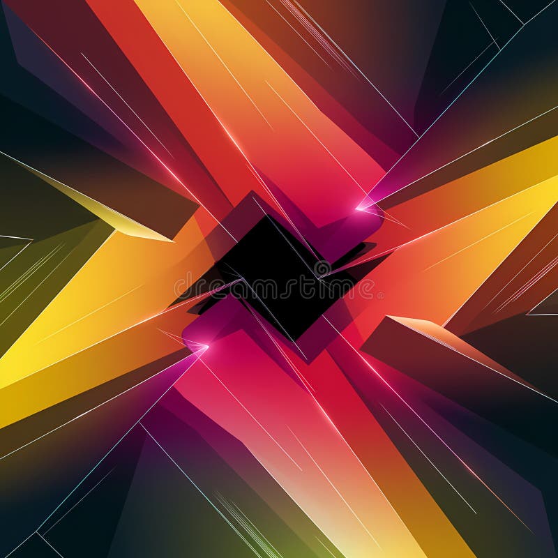 Energetic Geometric Design, with Overlapping Polygons, Vivid Colors ...