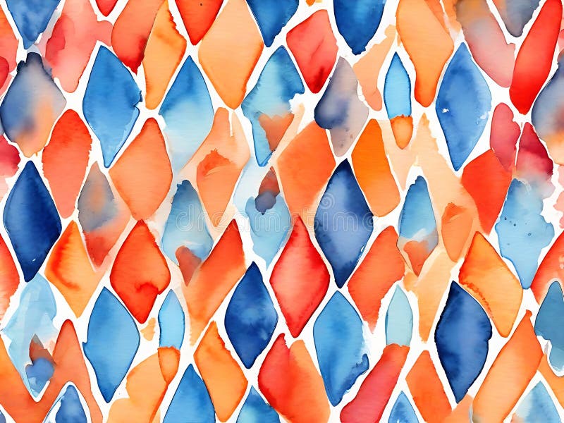 Dynamic Red, Blue, and Orange Watercolor Grunge Pattern Stock Vector ...