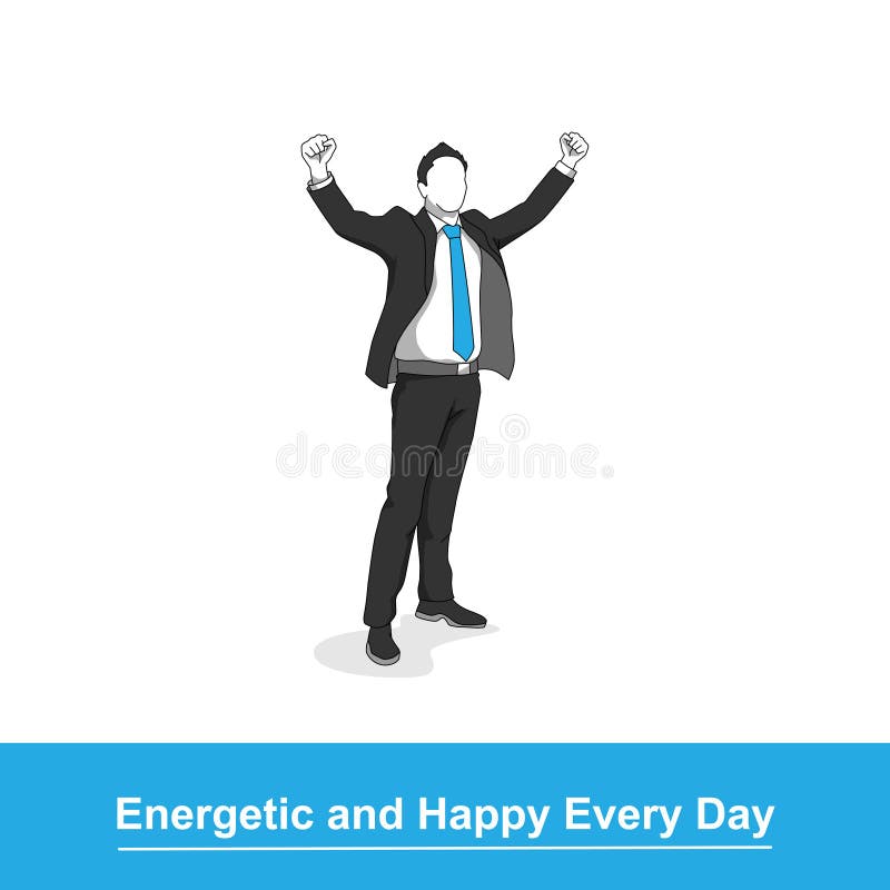 Energetic and Happy Every Day Stock Illustration - Illustration of ...