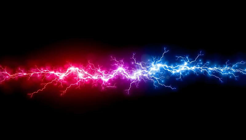 Dynamic Electrical Discharge on Black Background Featuring Vibrant Red ...