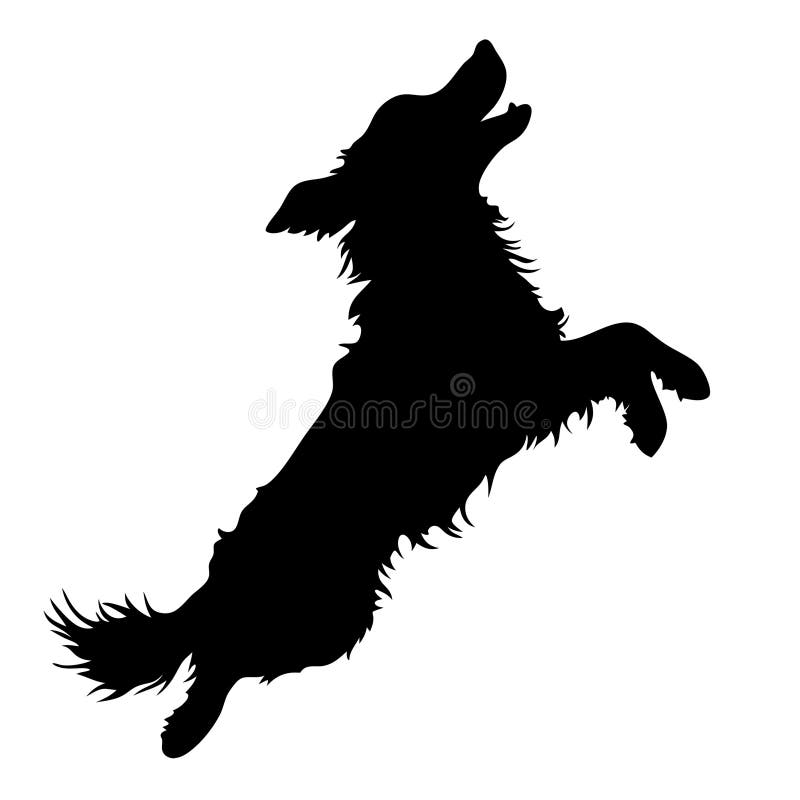 Energetic Jumping Dog Silhouette Vector for Design and Decoration Stock ...