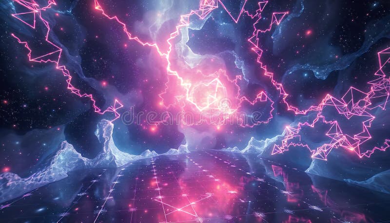 Energetic Lightning Streaks through a Galaxy with Reflective Surface ...