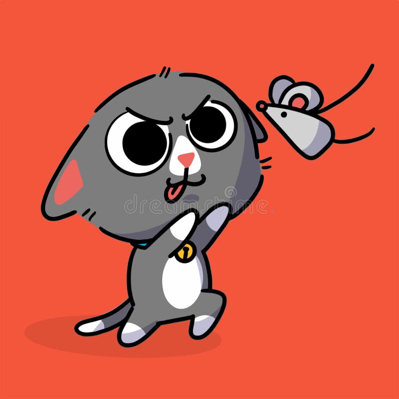 Cartoon Cat Chasing Mouse
