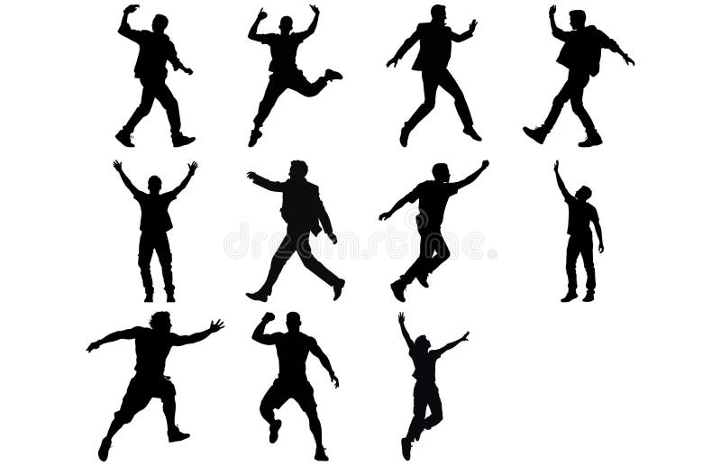 Energetic Man Activity Silhouette, Man Icon, Energetic Man Concept ...