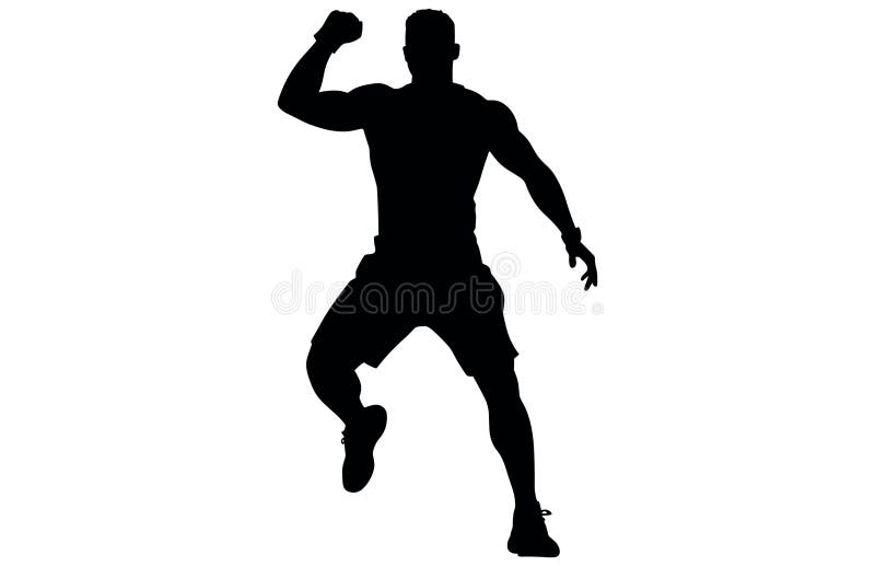 Energetic Man Activity Silhouette, Man Icon, Energetic Man Concept ...