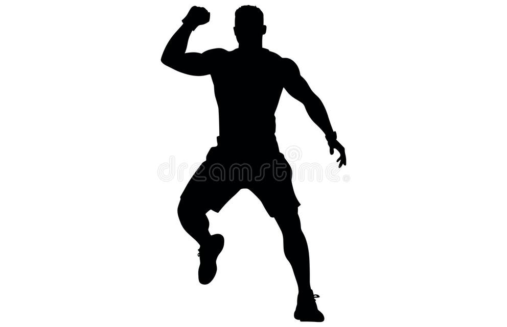 Energetic Man Activity Silhouette, Man Icon, Energetic Man Concept ...