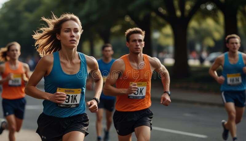 Energetic MarathonRunner in Action Stock Illustration - Illustration of ...