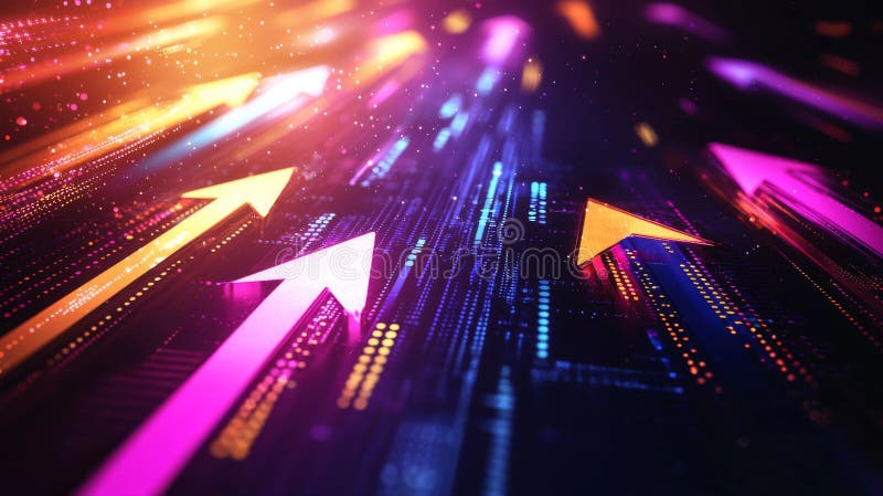 Energetic Modern Digital Chart Displaying Upward Arrows and Diverse ...