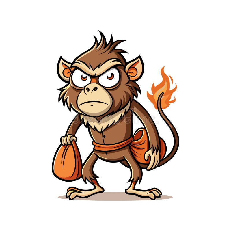 Energetic Monkey Fire Dance Stock Vector - Illustration of design ...