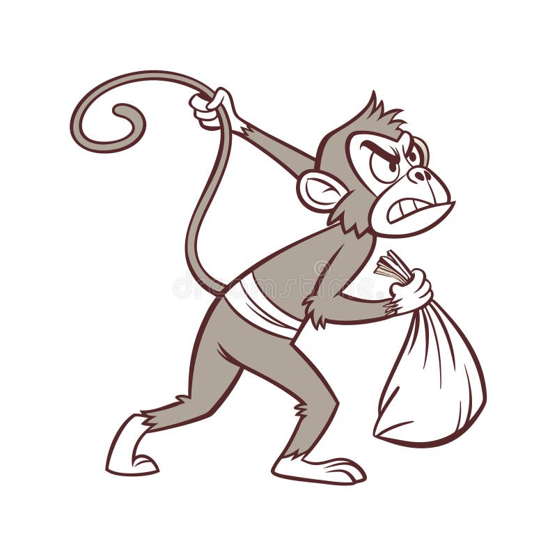 Energetic Monkey Fire Dance Stock Illustration - Illustration of ...
