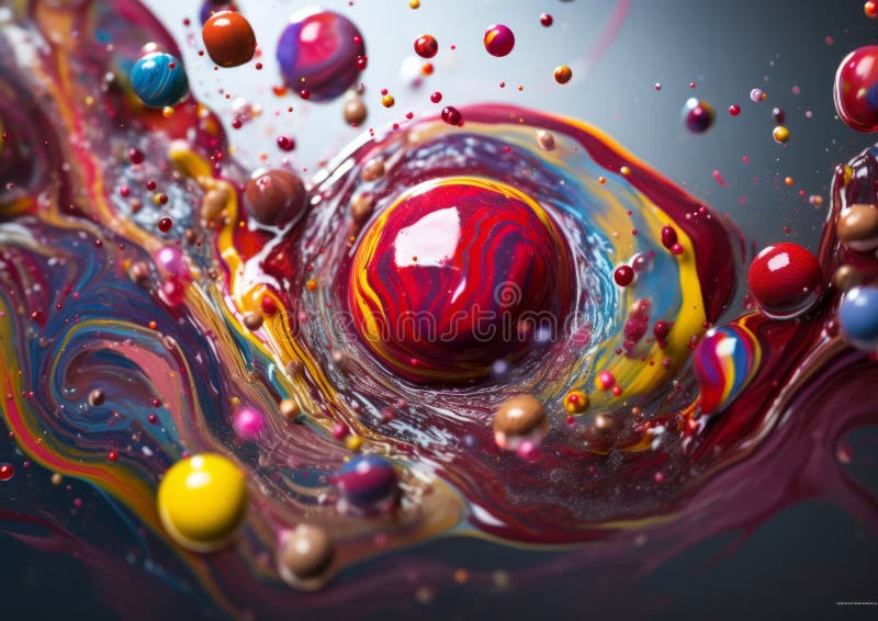 Energetic Multicolored Paint Swirl: Vibrant Splash Background Stock ...