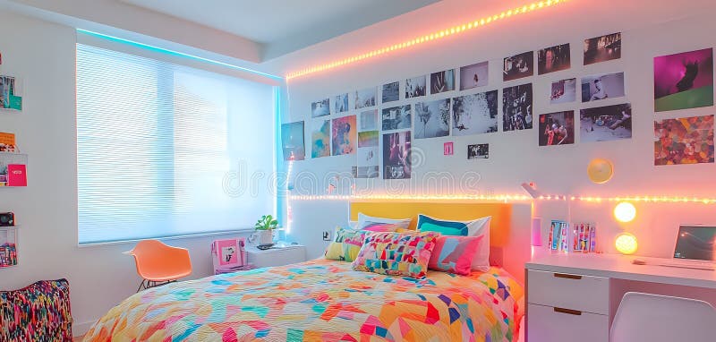 Energetic Oasis: Student Haven with Bold Style. Side View Stock ...