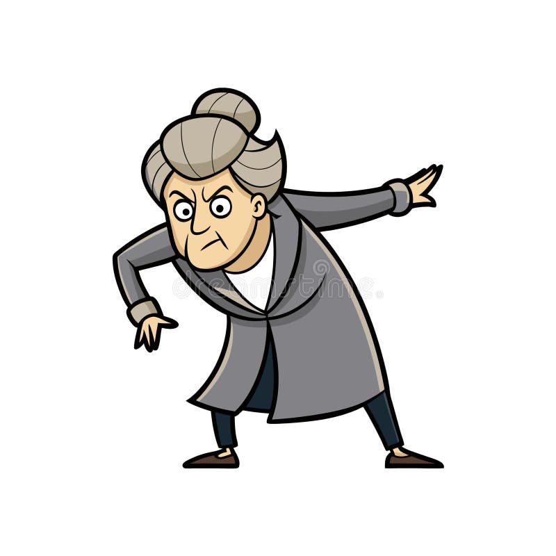 Energetic Old Woman Performing Stretching Stock Illustration ...