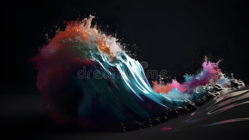 Energetic Paint Splash, Vibrant Desktop Background Stock Illustration ...