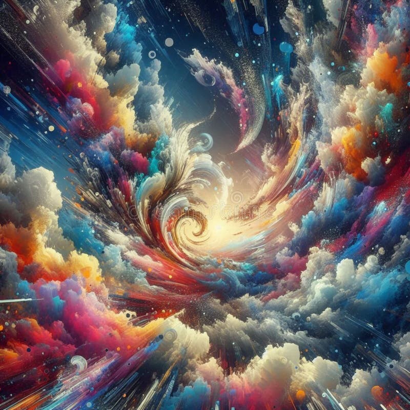 Energetic Pop Art Aesthetic Image of Abstract Landscape in Layered ...