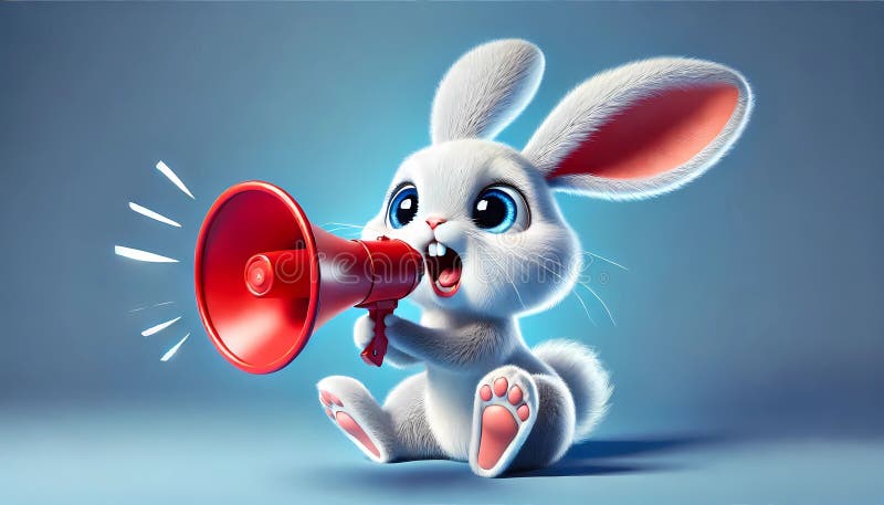 Energetic Rabbit Makes a Loud Statement with Megaphone. AI Generated ...