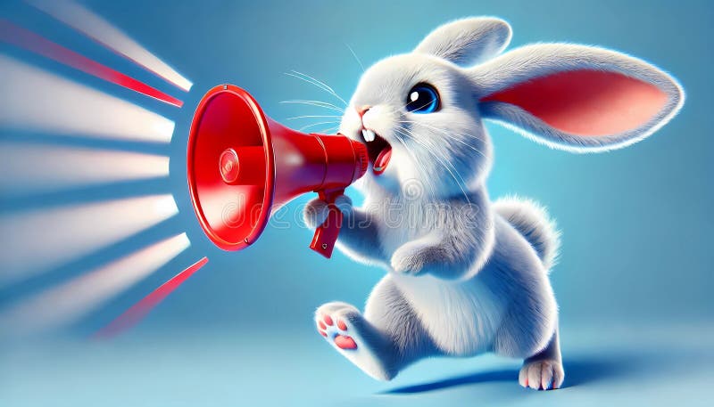 Energetic Rabbit Makes a Loud Statement with Megaphone. AI Generated ...