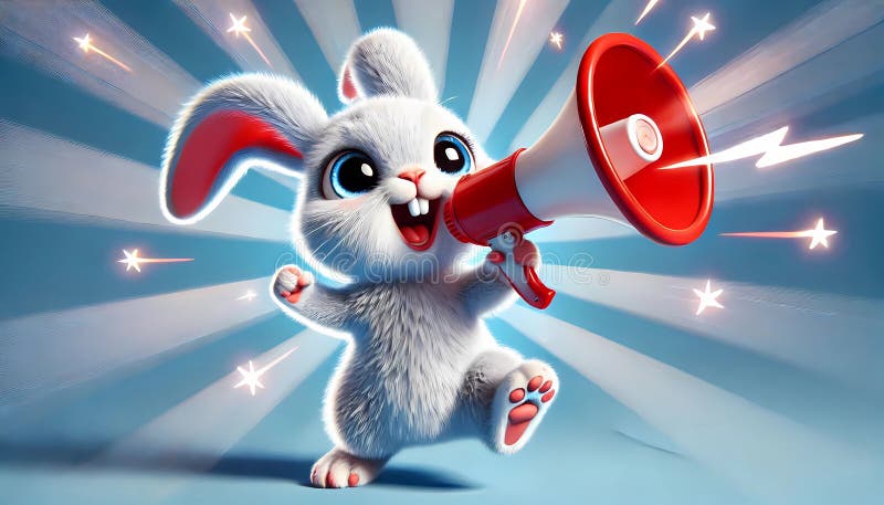 Energetic Rabbit Makes a Loud Statement with Megaphone. AI Generated ...