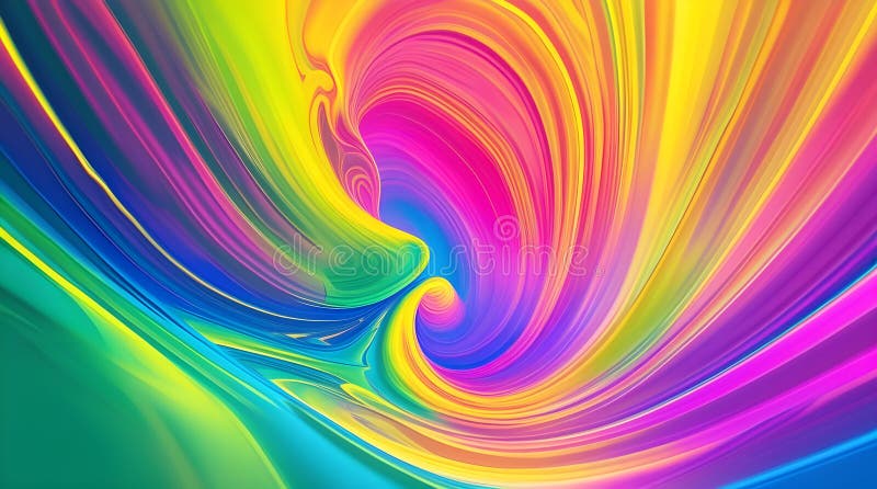Energetic Rainbow Waves in Abstract Form Stock Image - Image of neon ...