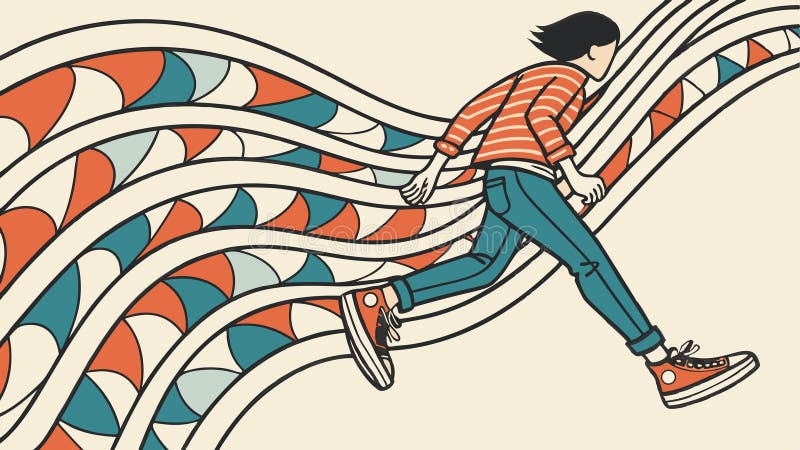 Energetic Runner on Abstract Patterned Path, Fitness, Vector Design Generative AI Stock Vector ...