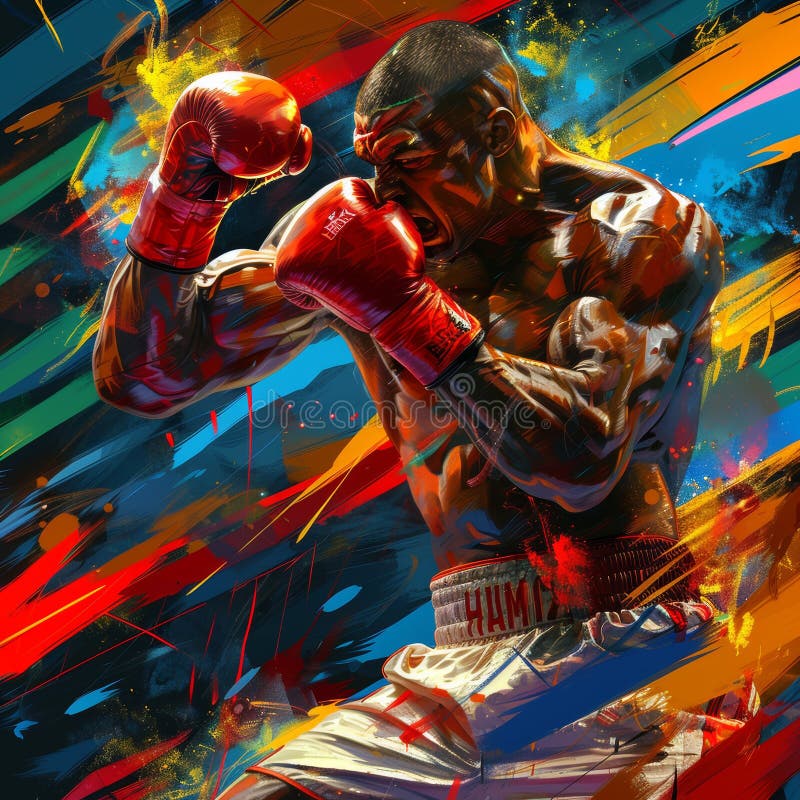 Energetic Russian Welterweight Boxer in Dynamic Action Stock ...