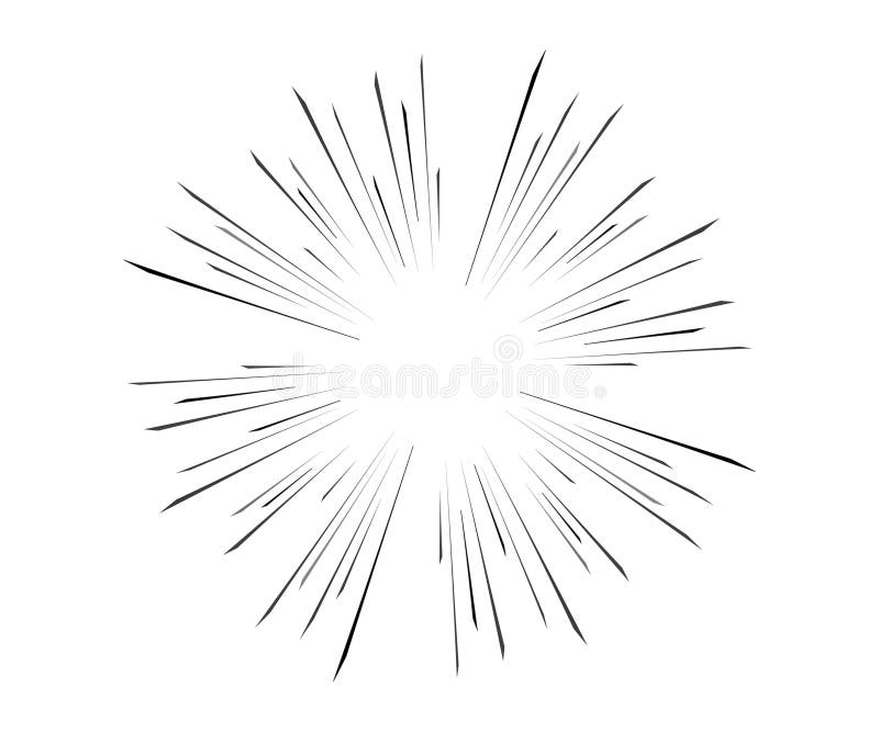 Energetic Speed Lines for Comic Illustrations. Radial Focus Effects for ...