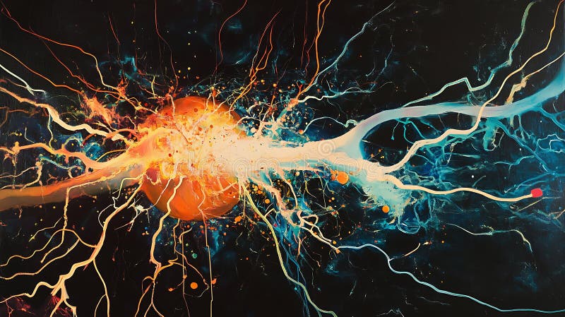 Energetic Sphere Radiating Light and Energy on Dark Space Background ...